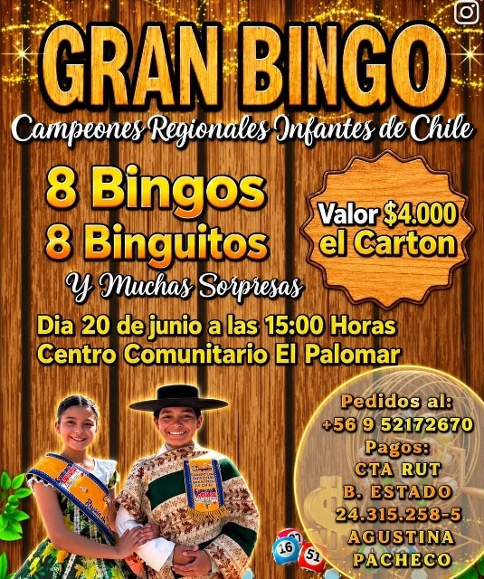 Bingo en apoyo de jóvenes cuequeros – Diario Chañarcillo